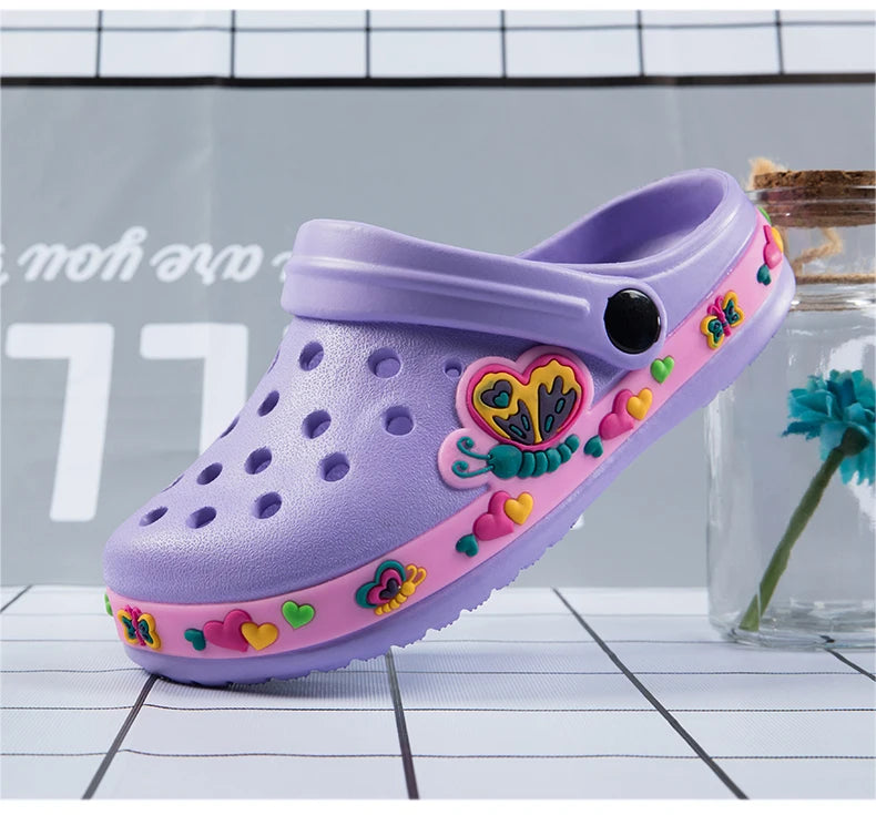 Purple Love hearts & Snail Print Crocs – Onesie Land
